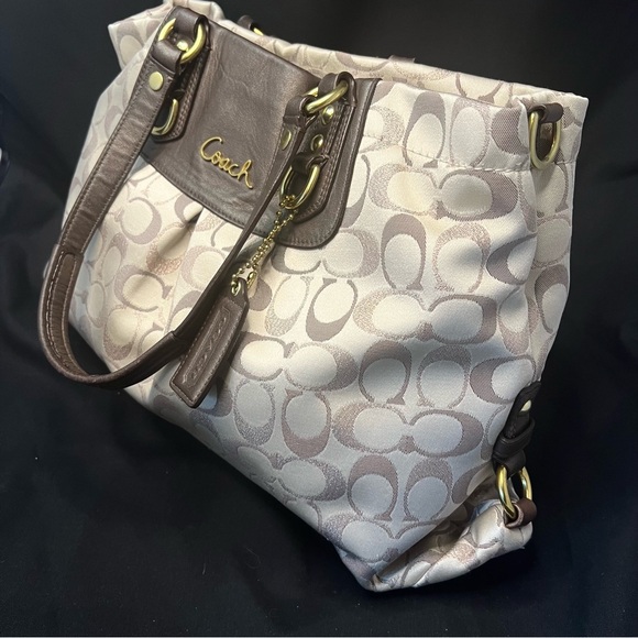 Coach | Bags | Coach Cream And Bronze Signature Carryall | Poshmark